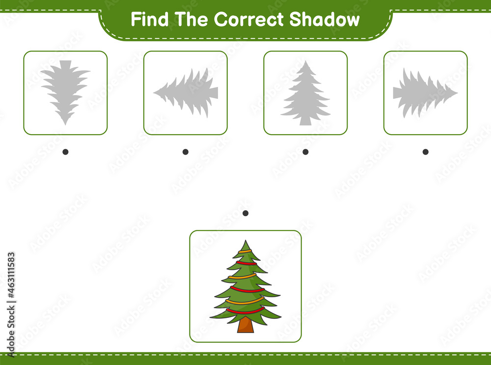 Find the correct shadow. Find and match the correct shadow of Christmas ...