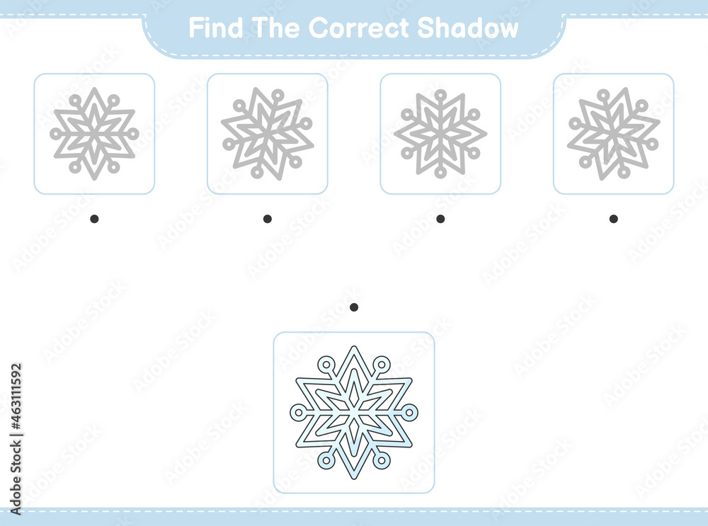 Find the correct shadow. Find and match the correct shadow of Snowflake ...