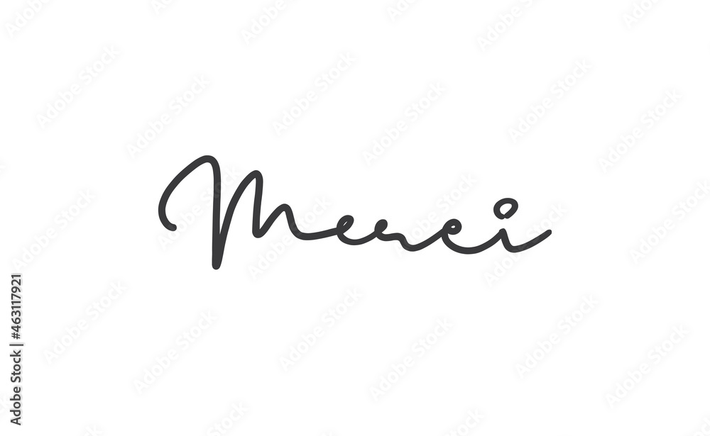 Merci. Calligraphy text. Hand drawn phrase. Handwritten modern ...