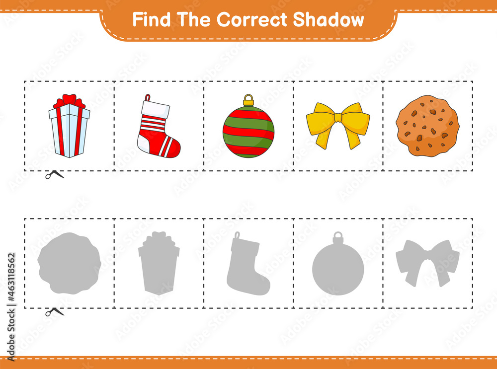 Find the correct shadow. Find and match the correct shadow of Gift Box ...
