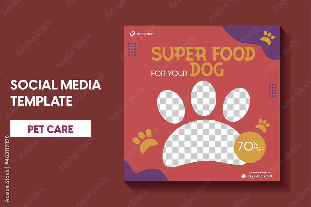 modern pet shop post template, Pet care social media post Template or ...