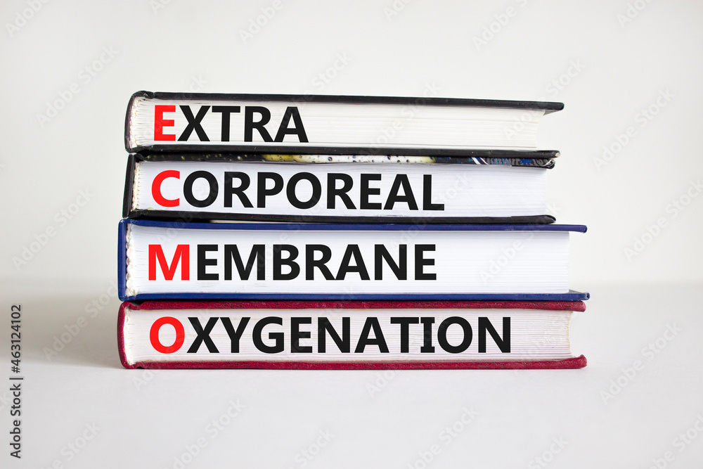 ECMO, Extra Corporeal Membrane Oxygenation symbol. Concept words 'ECMO ...