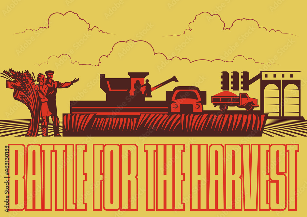 Battle for the Harvest! Retro Agricultural Propaganda Posters Style ...