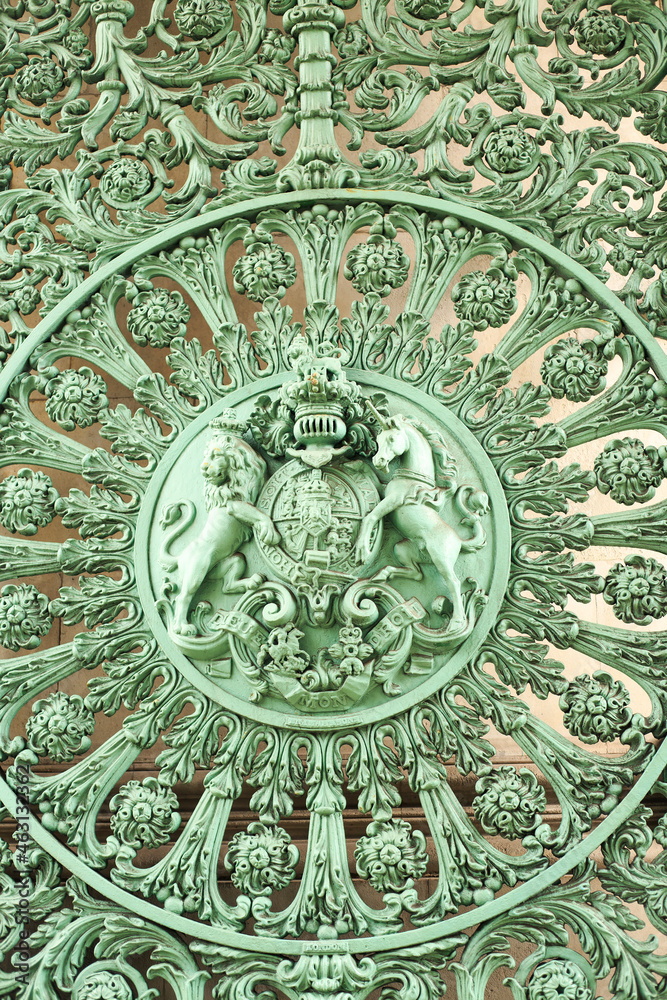 Gates under Wellington Arch, London, 2021. The Gates are opened daily ...