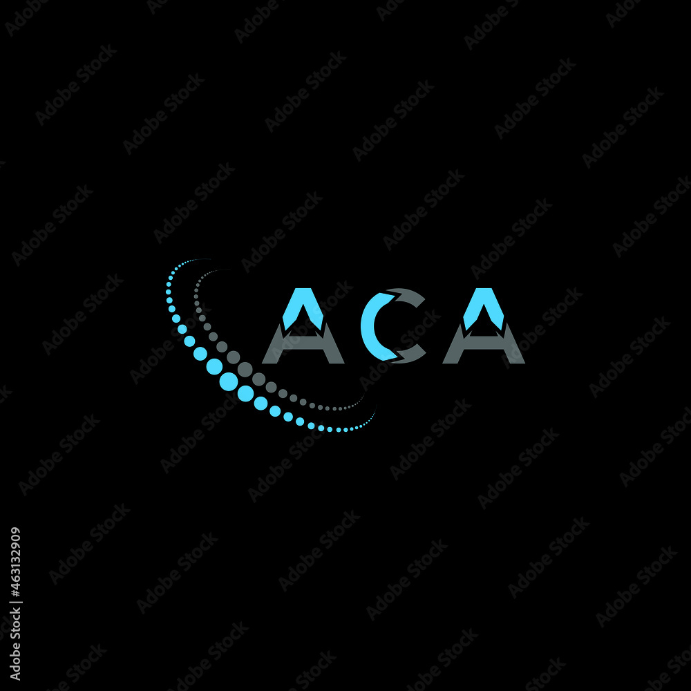 ACA letter logo design on black background.ACA creative initials letter ...