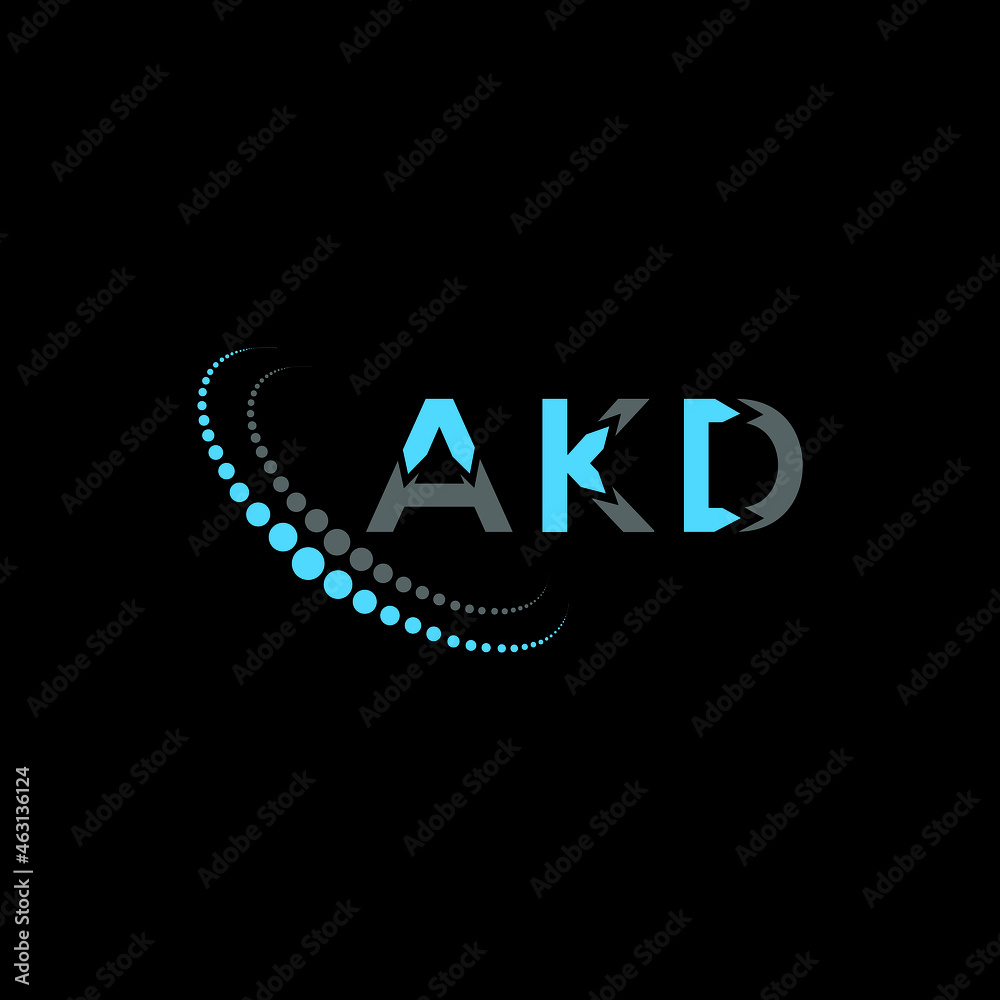 AKD letter logo design on black background.AKD creative initials letter ...