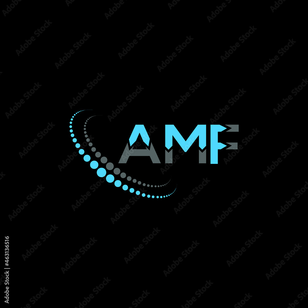 AMF letter logo design on black background.AMF creative initials letter ...