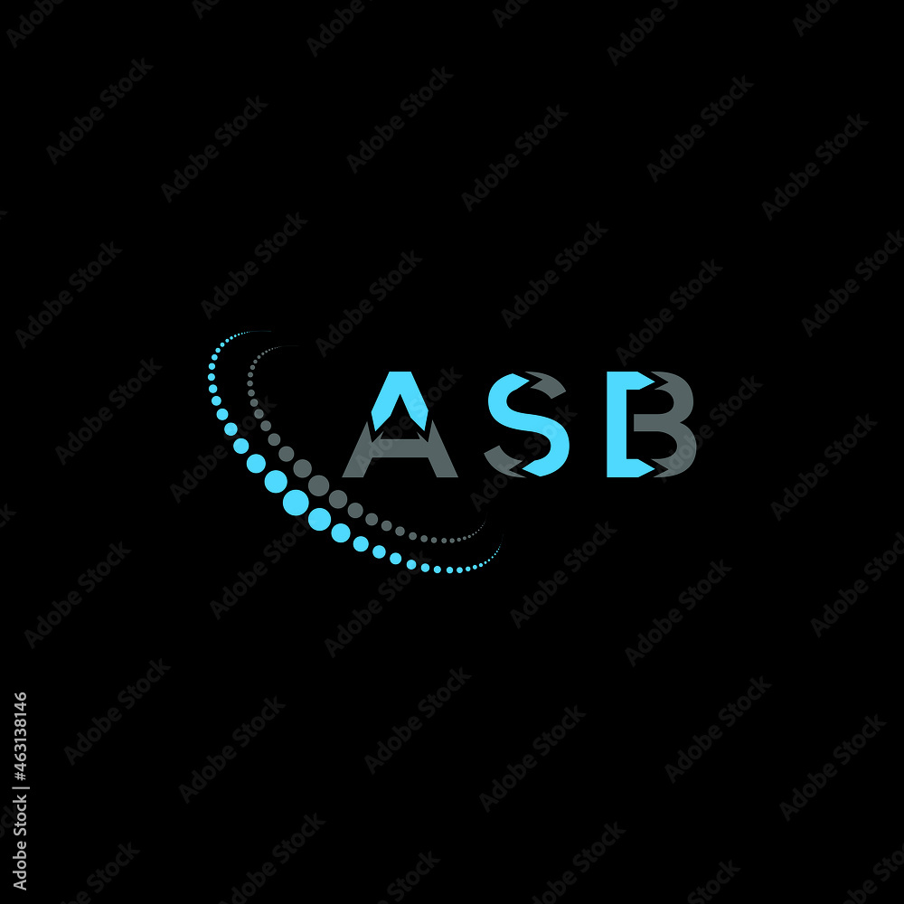 ASB letter logo design on black background.ASB creative initials letter ...