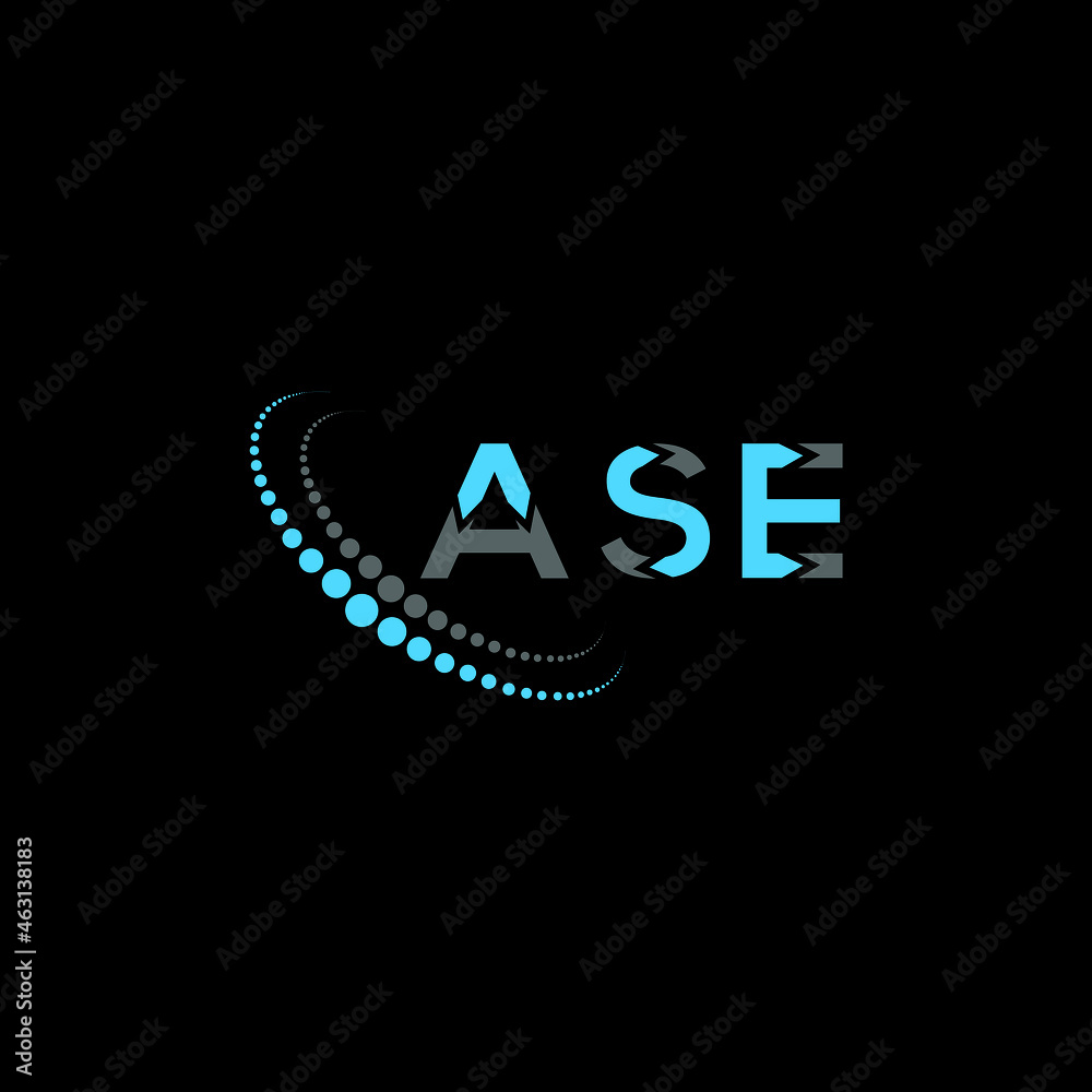 ASE letter logo design on black background.ASE creative initials letter ...