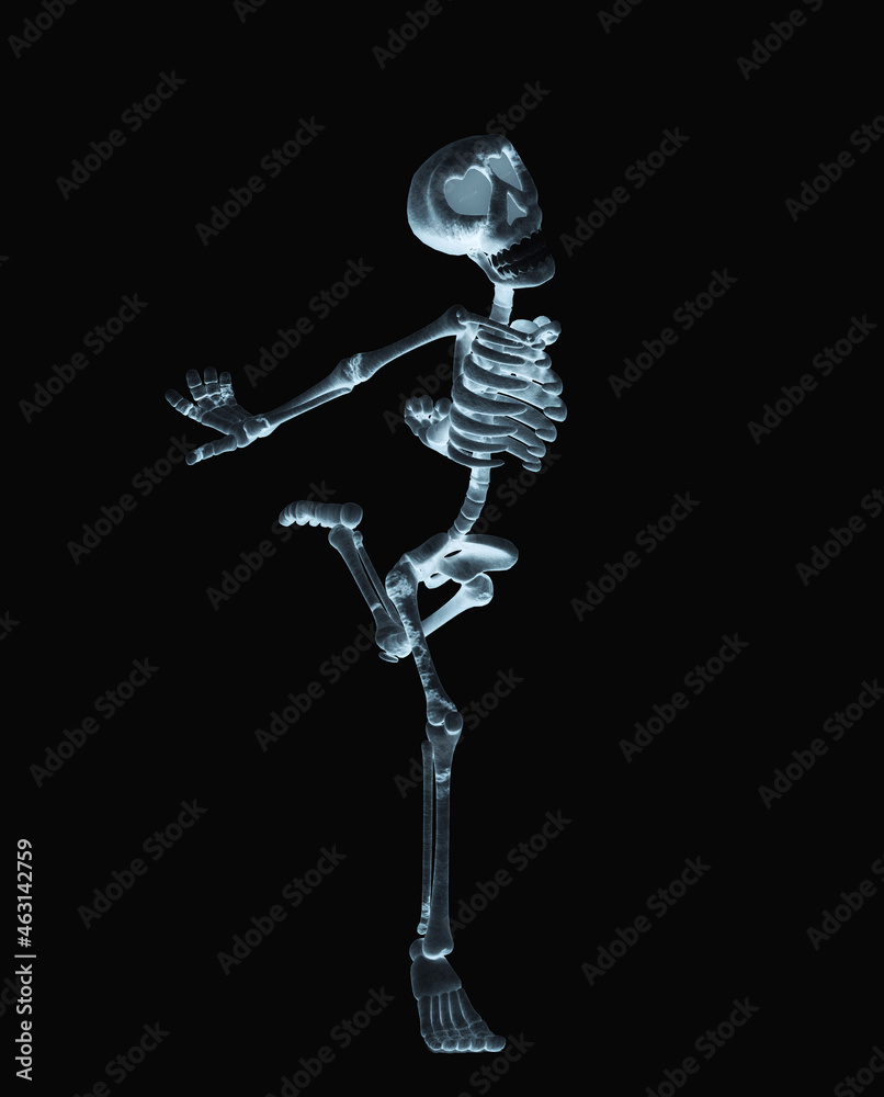 funny skeleton is so happy Stock Illustration | Adobe Stock