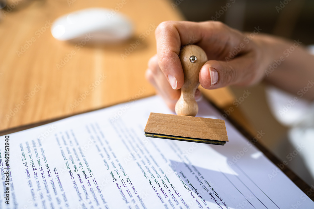 Notary Rubber Stamp In Hand Stock Photo | Adobe Stock