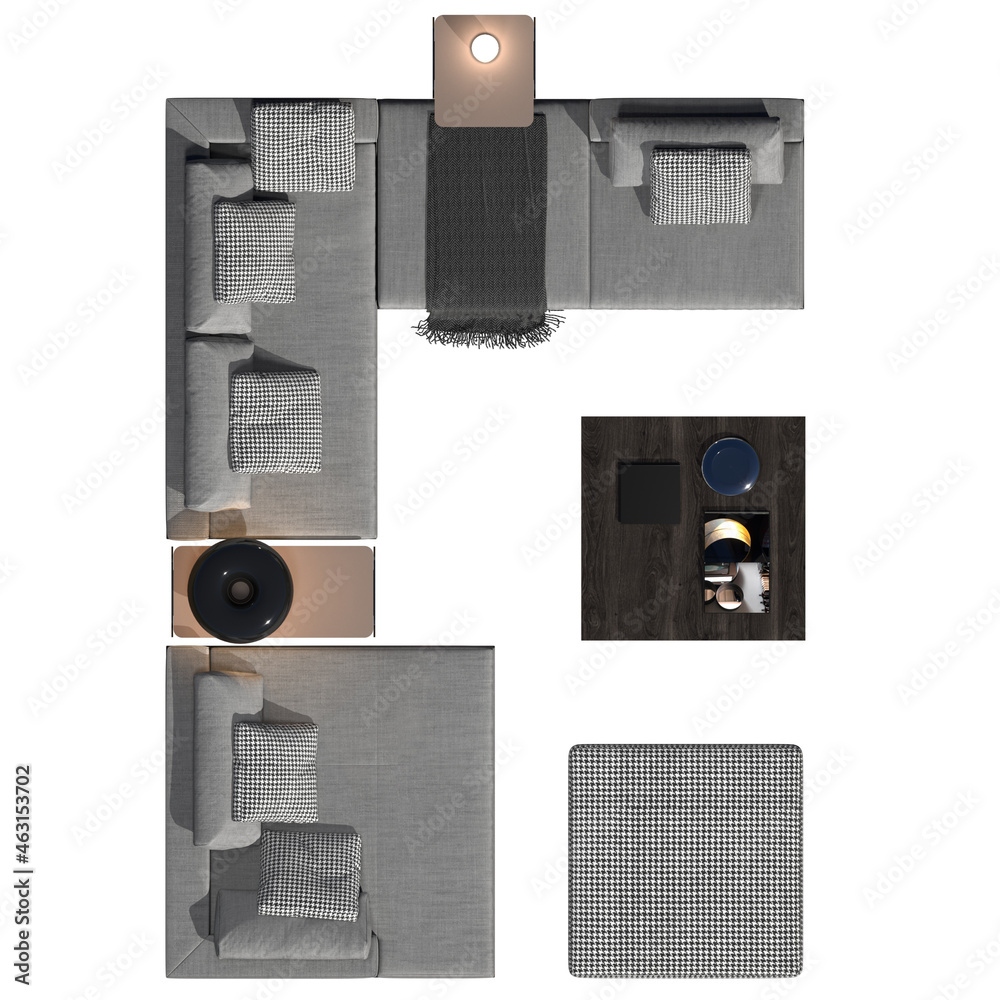 SOFA COUCH SITTING TOP VIEW - OBJECTS IN PLAN Stock Illustration ...