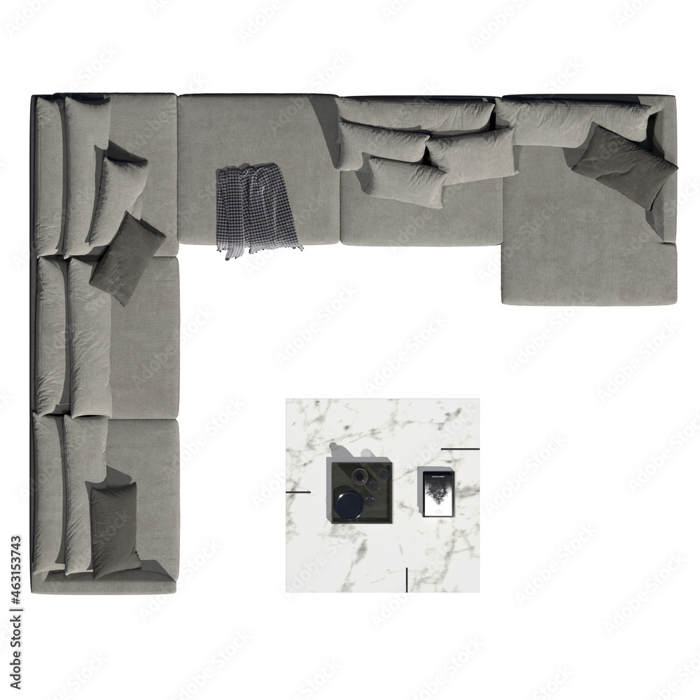 SOFA COUCH SITTING TOP VIEW - OBJECTS IN PLAN Stock Illustration ...