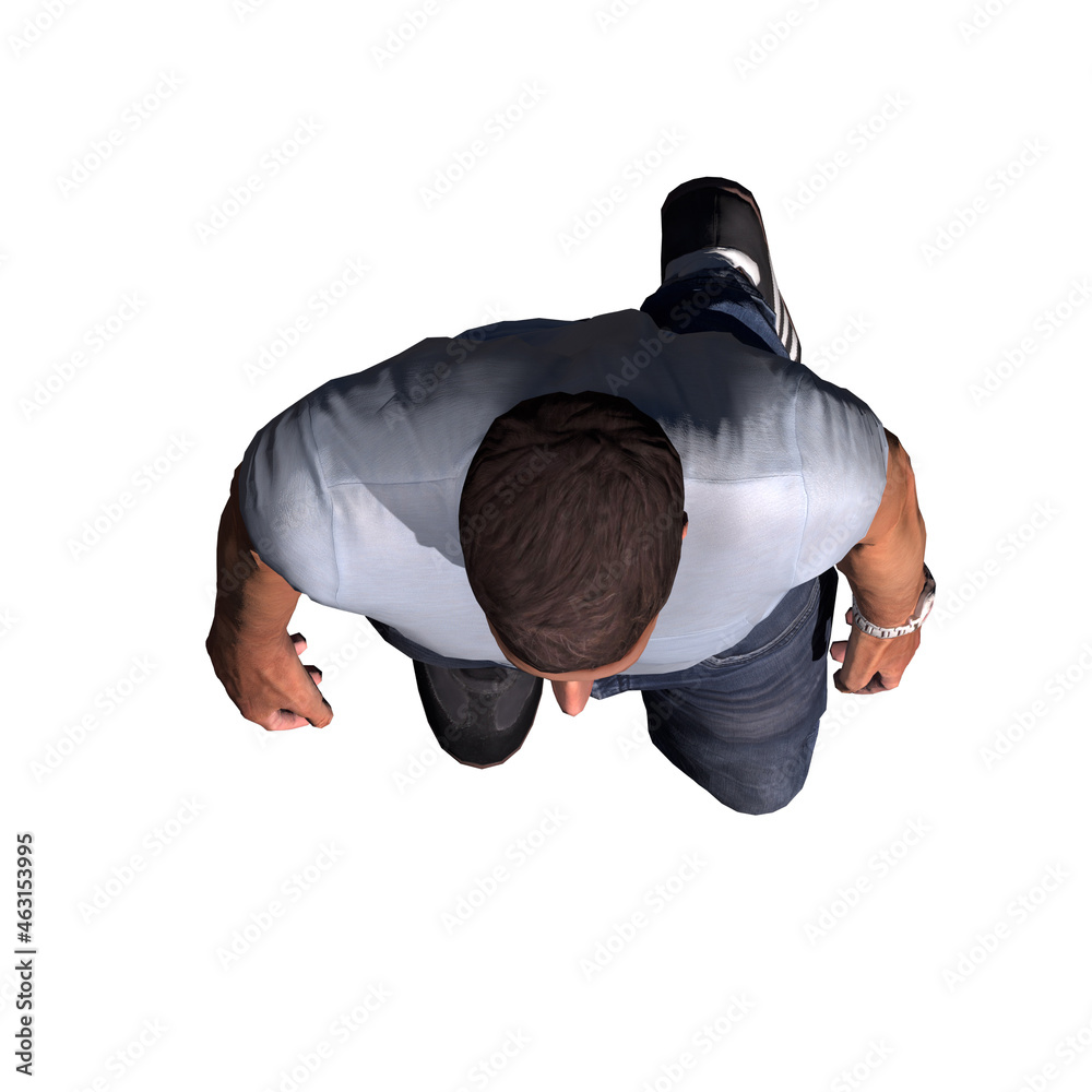 PEOPLE CHARACTERS TOP VIEW - OBJECTS IN PLAN Stock Illustration | Adobe Stock