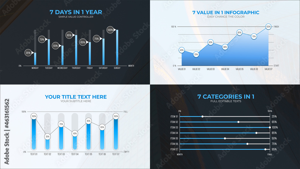 7 Values Infographic Charts Stock Template | Adobe Stock