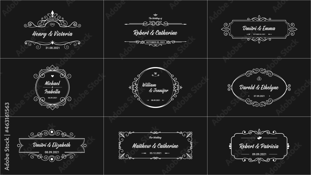 Wedding Ornament Titles Stock Template | Adobe Stock