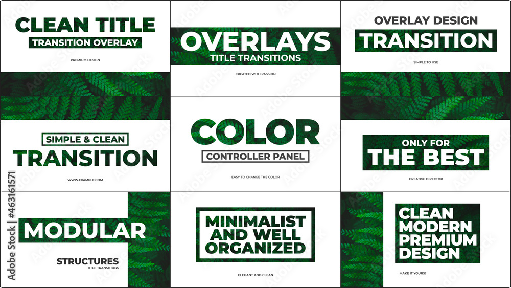 Overlay Title Transitions Stock Template | Adobe Stock