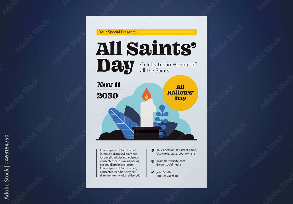 All Saints' Day Flyer Layout Stock Template | Adobe Stock