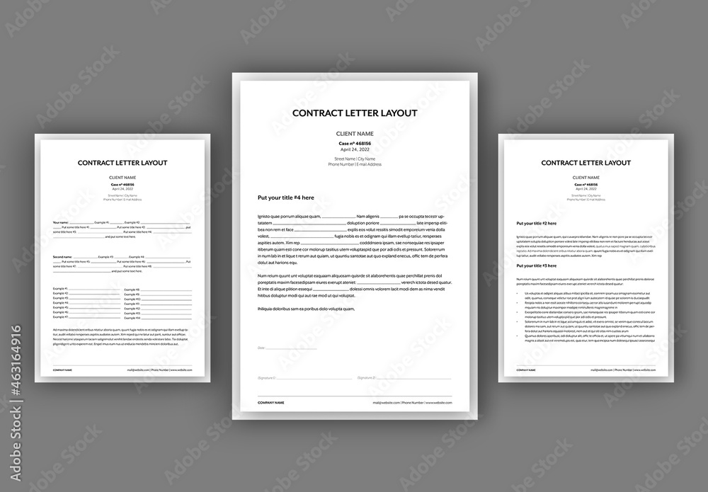 Business Agreement Letter Layout Stock Template | Adobe Stock
