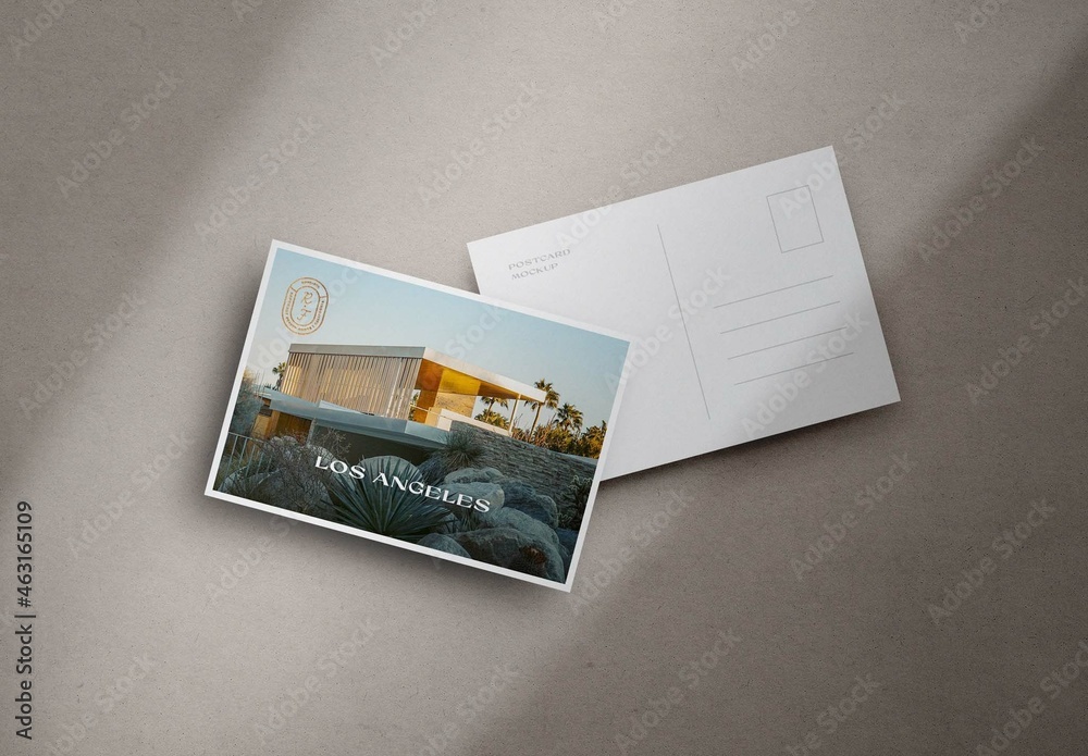 Szablon Stock: Elegant Hot Foil Stamp Postcard Mockup | Adobe Stock
