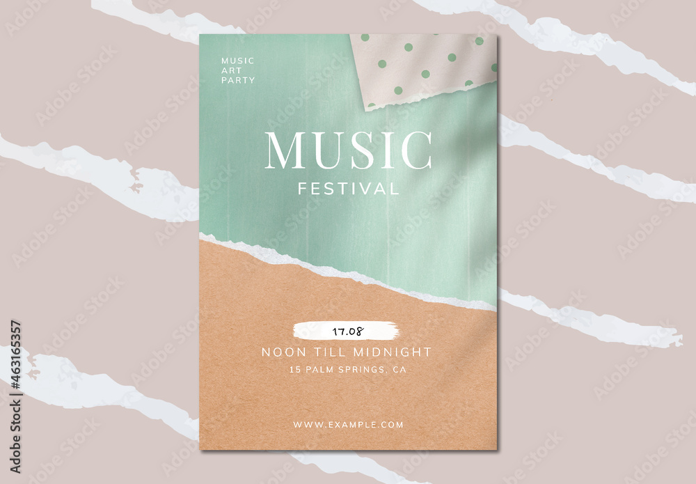 Printable Music Festival Poster Layout Stock Template | Adobe Stock
