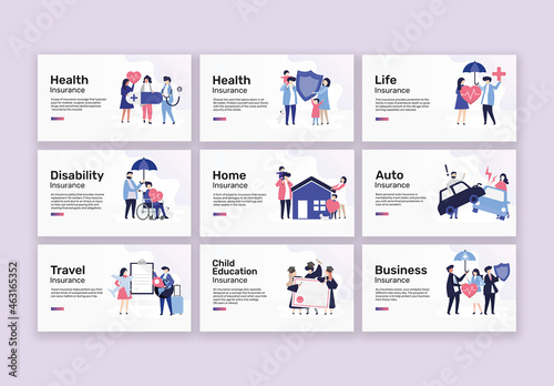 Insurance Editable Layout Set Stock Template | Adobe Stock