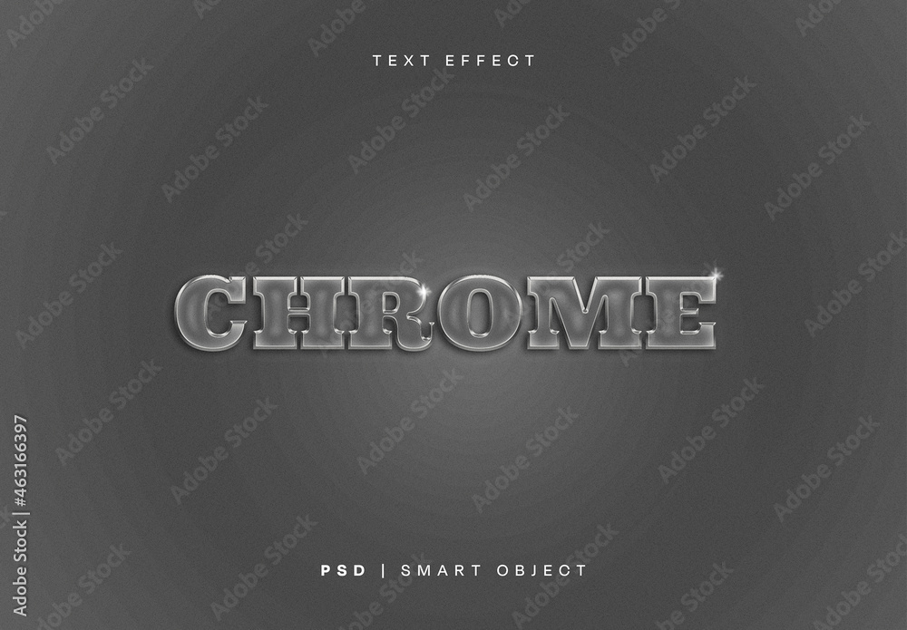 Chrome Text Effect Mockup Stock Template | Adobe Stock