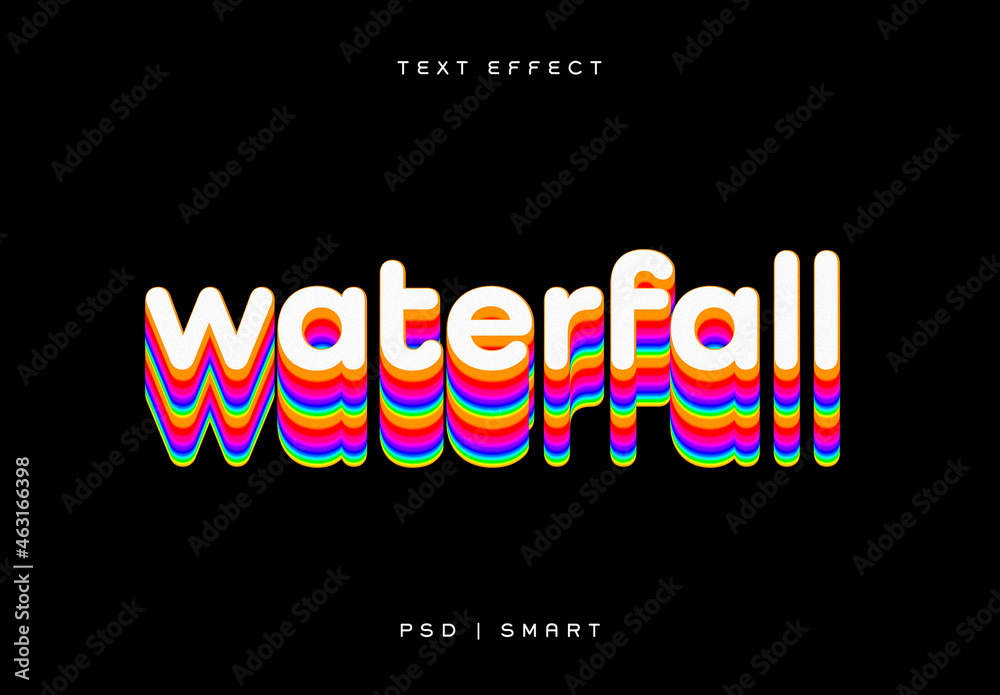 Waterfall Text Effect Mockup Stock Template | Adobe Stock