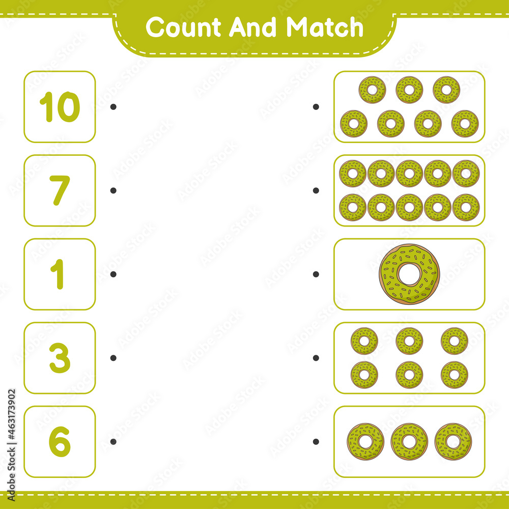 Count and match, count the number of Donut and match with the right ...