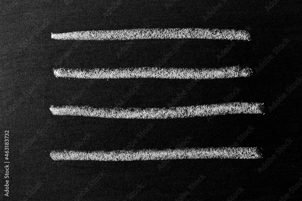 White color chalk hand drawing in set of line or square shape on ...