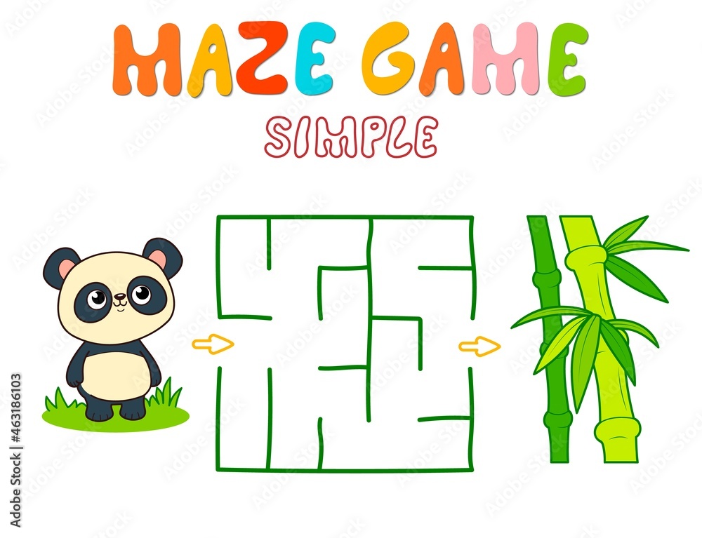 Simple Maze puzzle game for children. Color simple maze or labyrinth ...