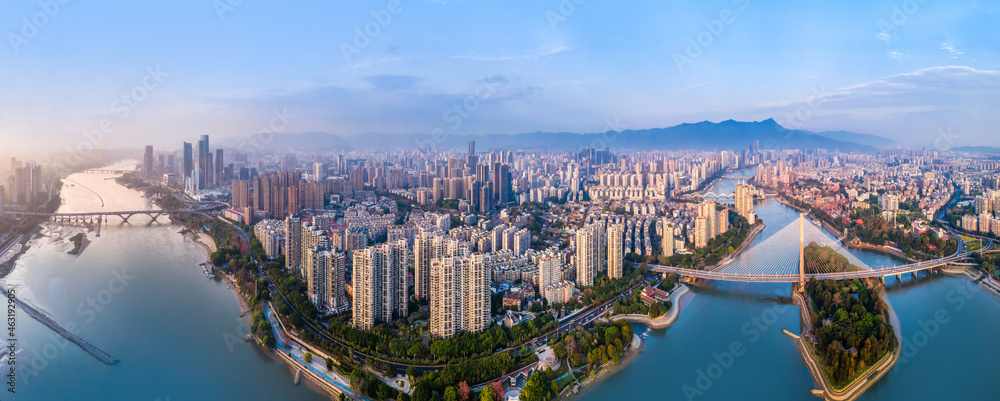 Cityscape of Fuzhou City, Fujian Province, China Stock-Foto | Adobe Stock