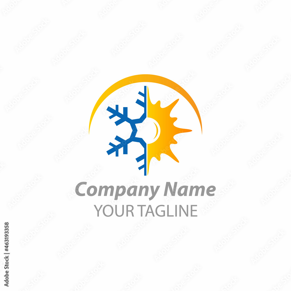 Weather change hot and cold for logo designs vector editable on white ...