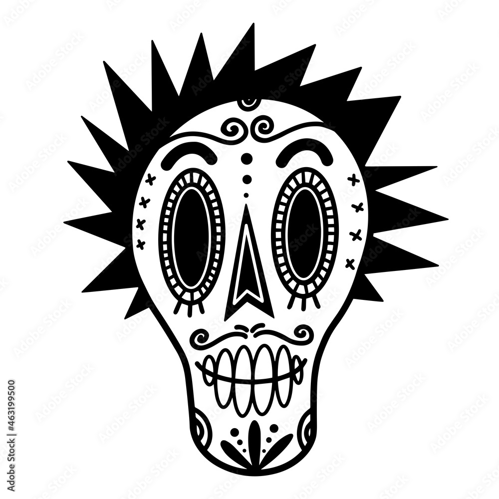 How To Draw A Skull With A Mohawk