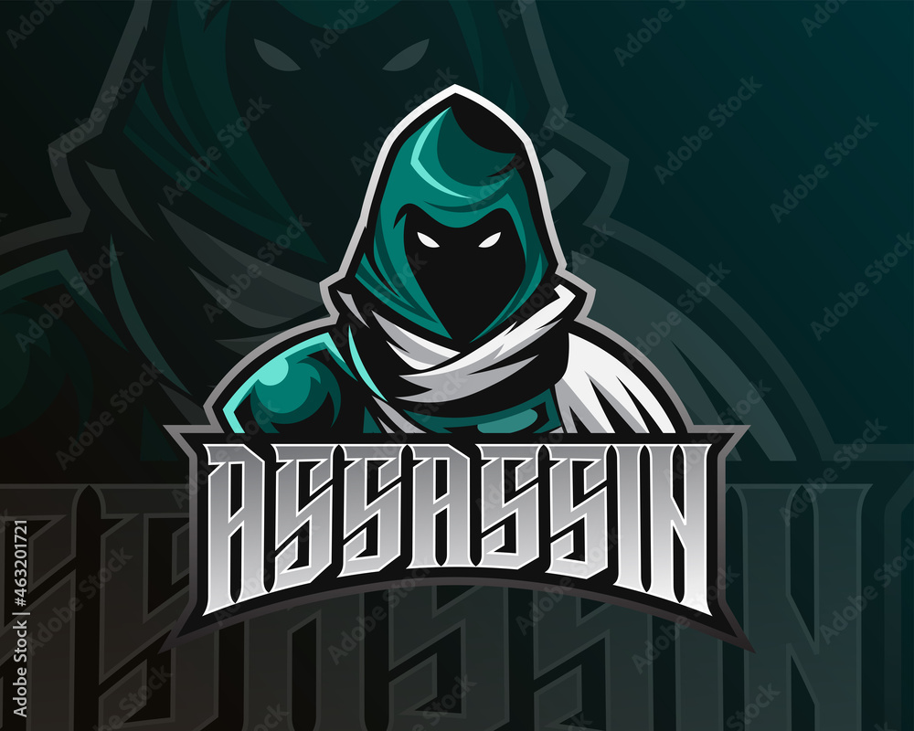 Assassin mascot esport logo design illustrations vector template, logo ...