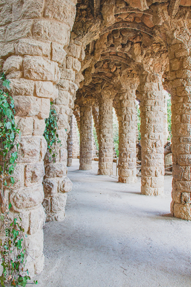 Edificio con columnas y arcos clásico vintage retro colores Stock Photo ...