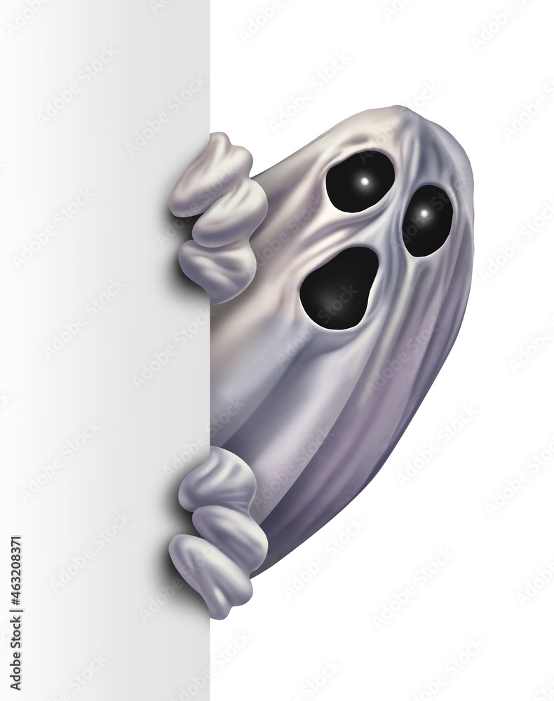 Ghost Peeking Vertical Stock Illustration | Adobe Stock