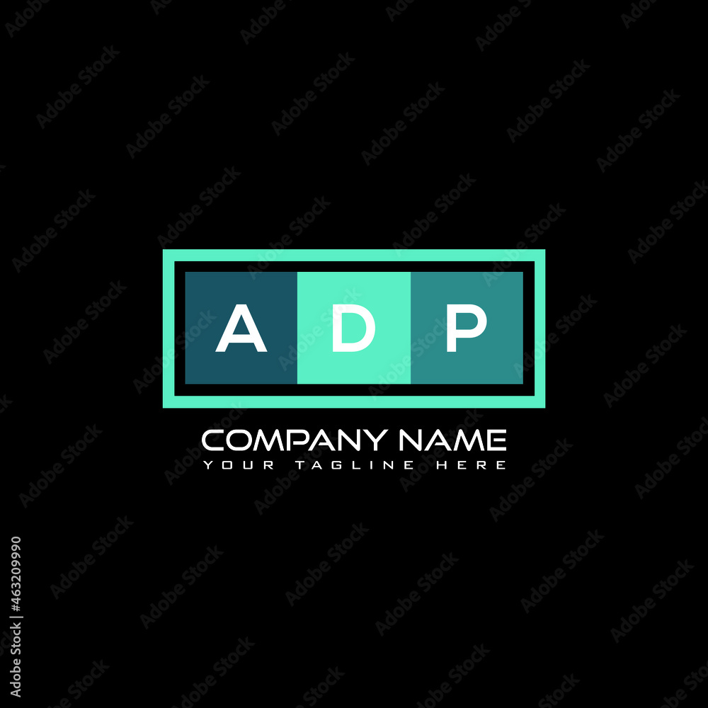 ADP letter logo design on black background.ADP creative initials letter ...