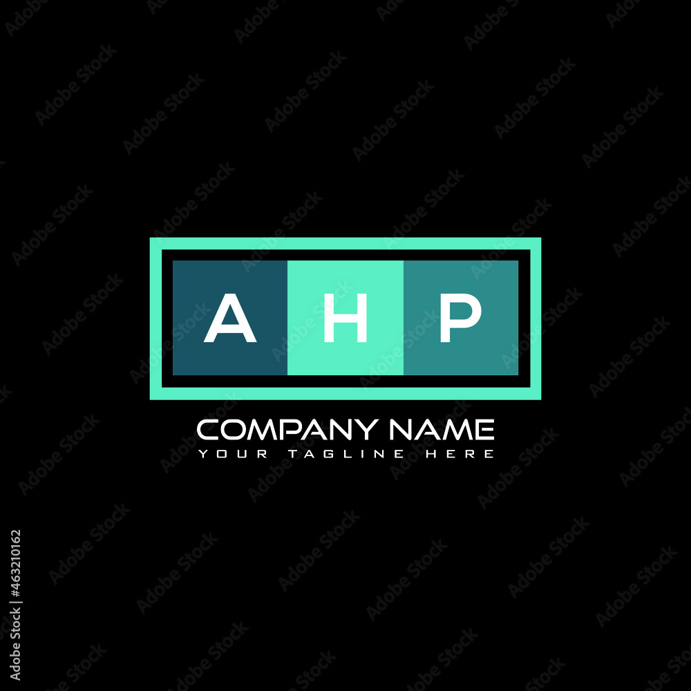 AHP letter logo design on black background.AHP creative initials letter ...
