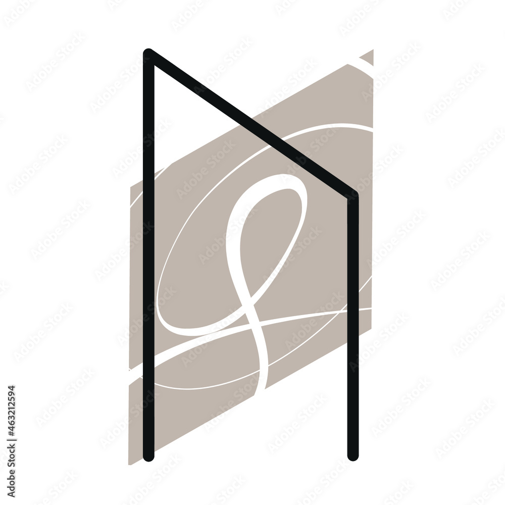 Ancient Old Norse Rune : Uruz, Rune of Power. Runic letter in black on ...