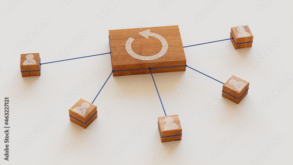 Reload Technology Concept with refresh Symbol on a Wooden Block. User ...