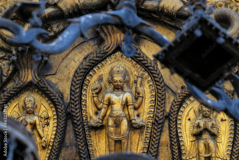 Detail of the Changu Narayan Temple considered the oldest temple in ...