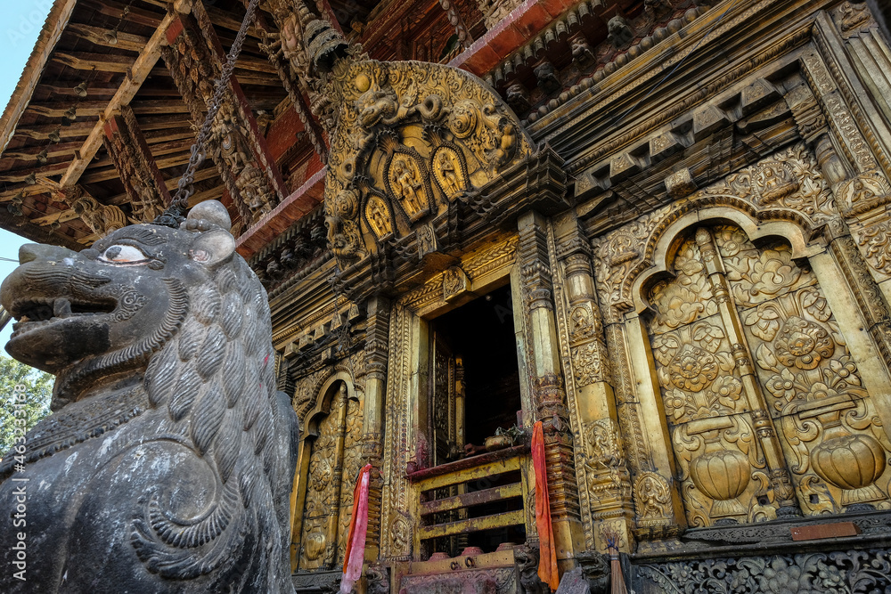 Detail of the Changu Narayan Temple considered the oldest temple in ...