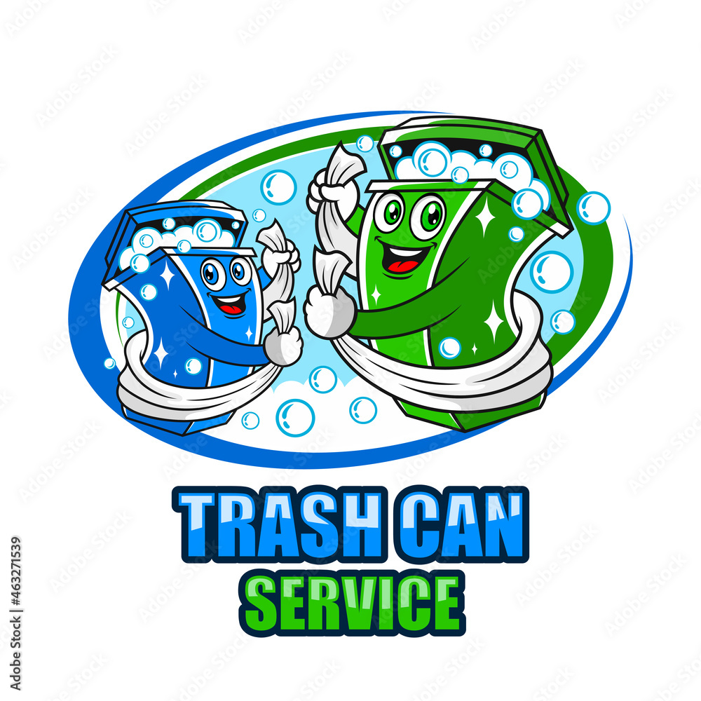 Modern trash can service logo. Vector illustration Stock Vector | Adobe ...
