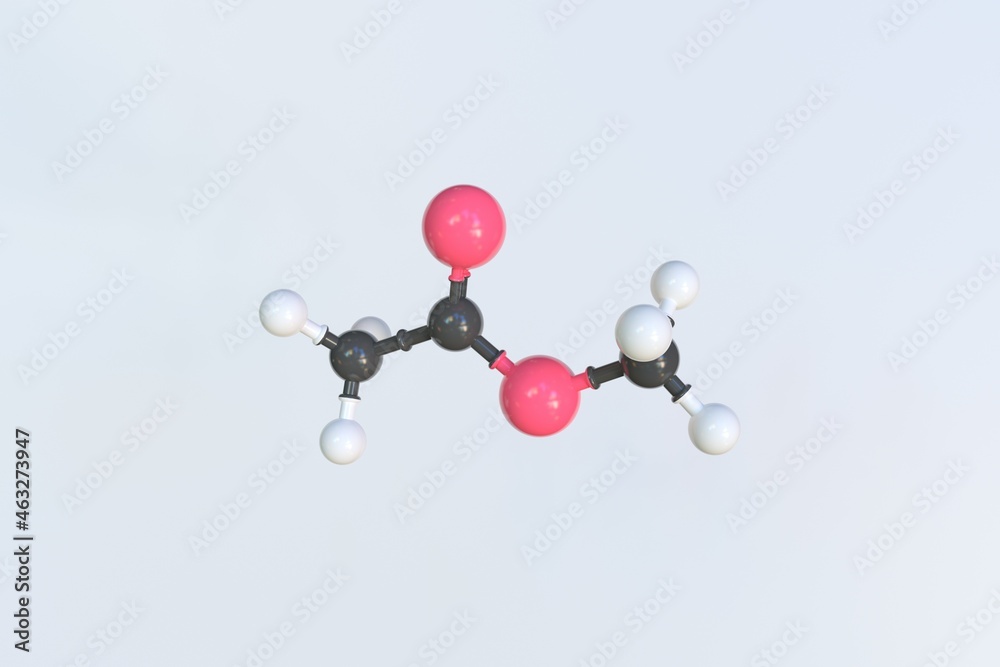 Methyl acetate molecule, scientific molecular model, looping 3d ...