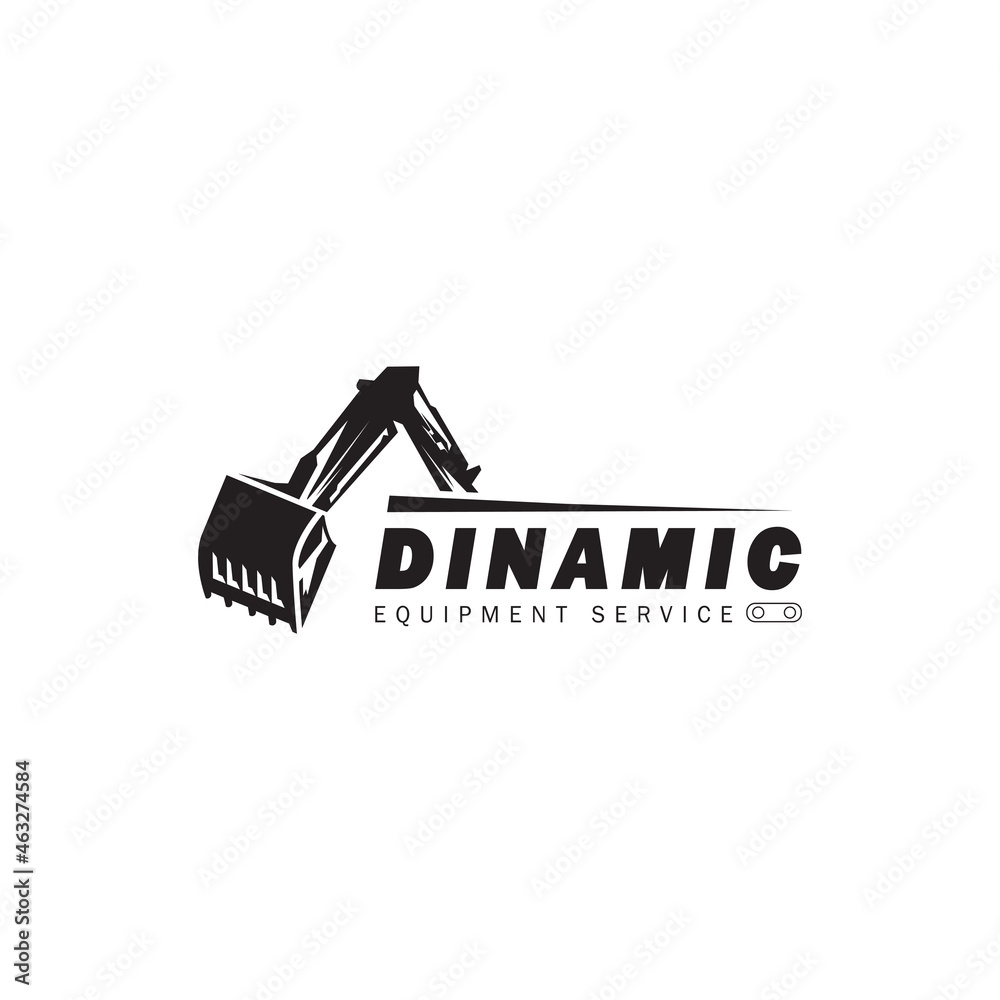 Excavator construction logo. Black Excavator Logo Element Heavy ...