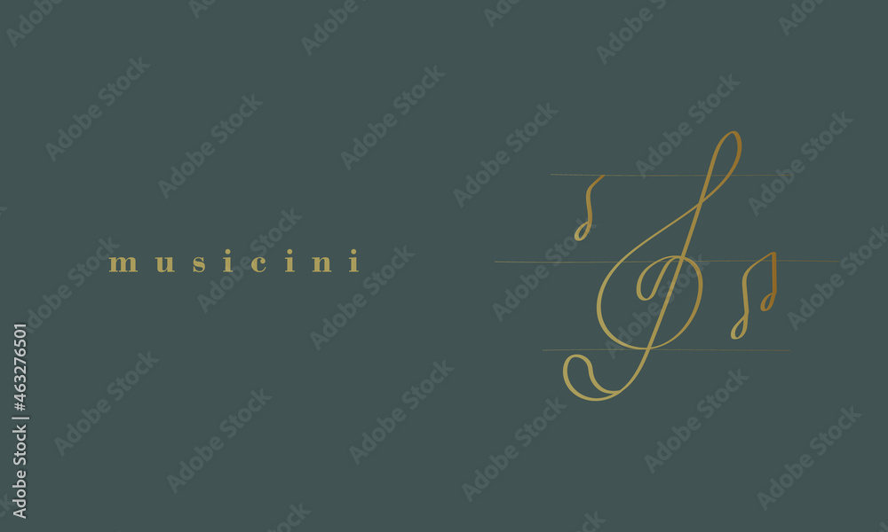 Simple music note banner design. Elegant musical note icon vector ...