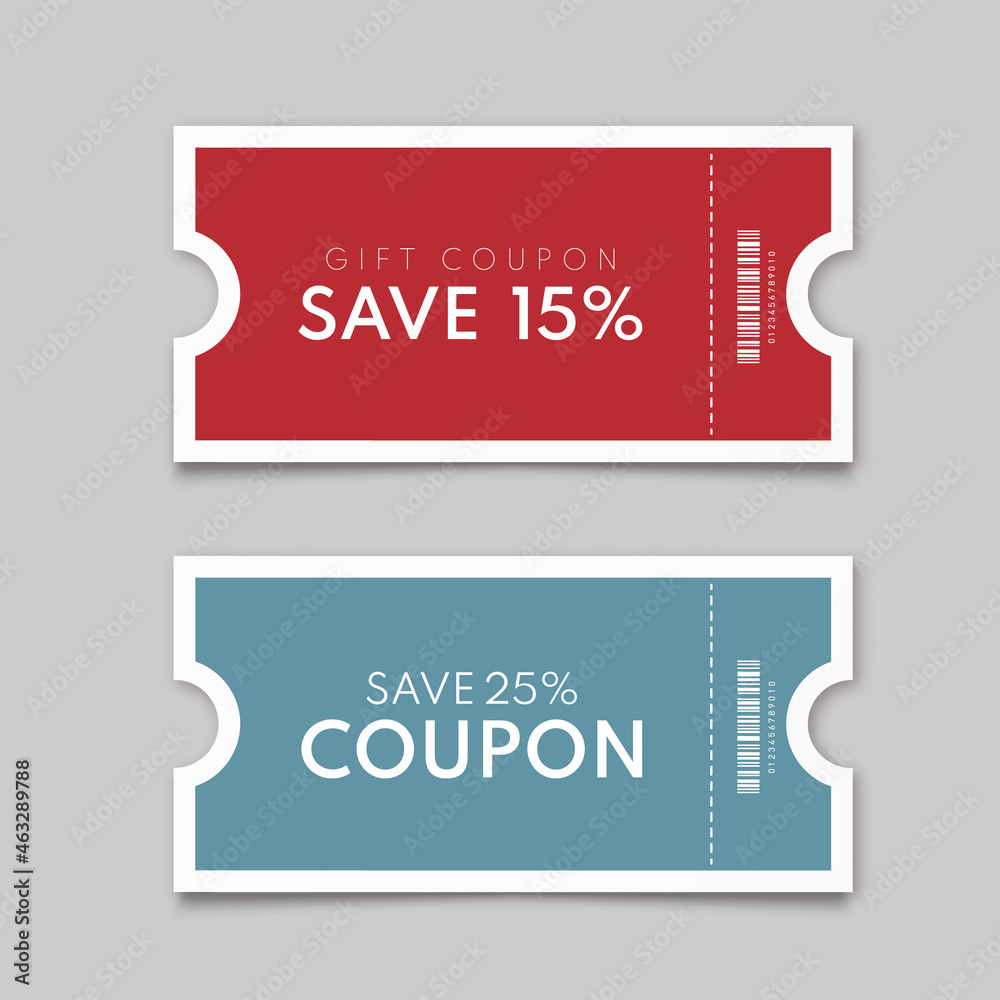 Vector coupon. Discount coupon template isolated. Vector ticket Stock ...