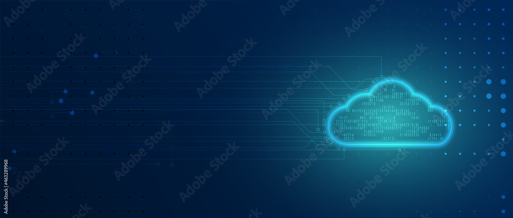 Cloud technology. Integrated digital web concept background Stock ...