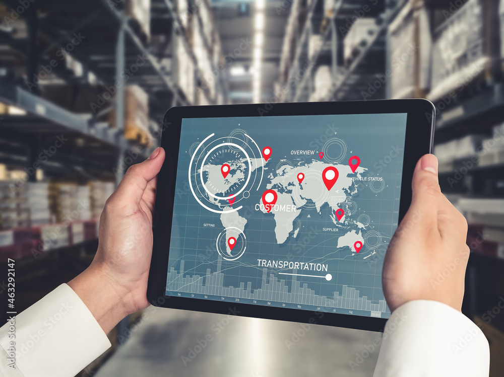 Warehouse management innovative software in computer for real time ...